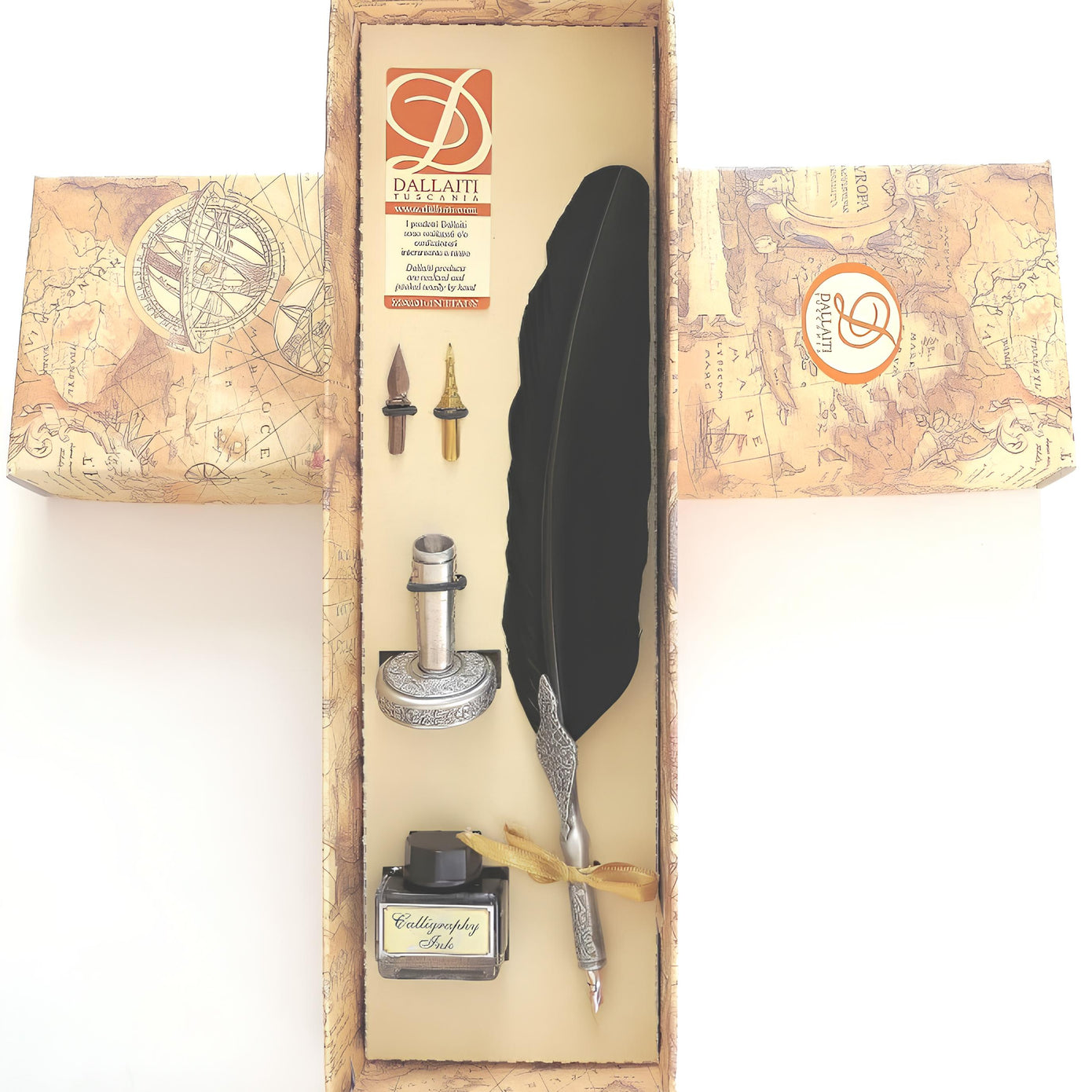 Ref : 1253 Coffret "Plume d'oie avec parement, encre et support" – Hieroglyphes