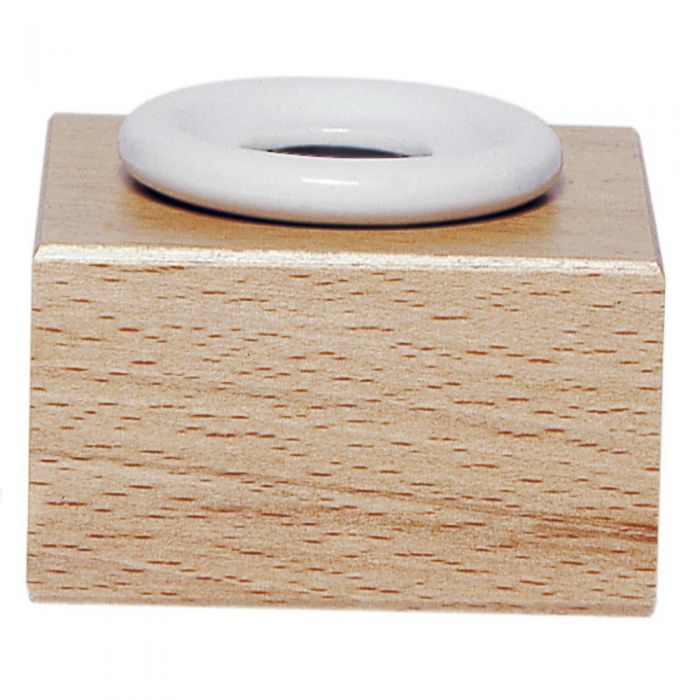 Ref: 1783: School inkwell and wooden base – Hieroglyphes